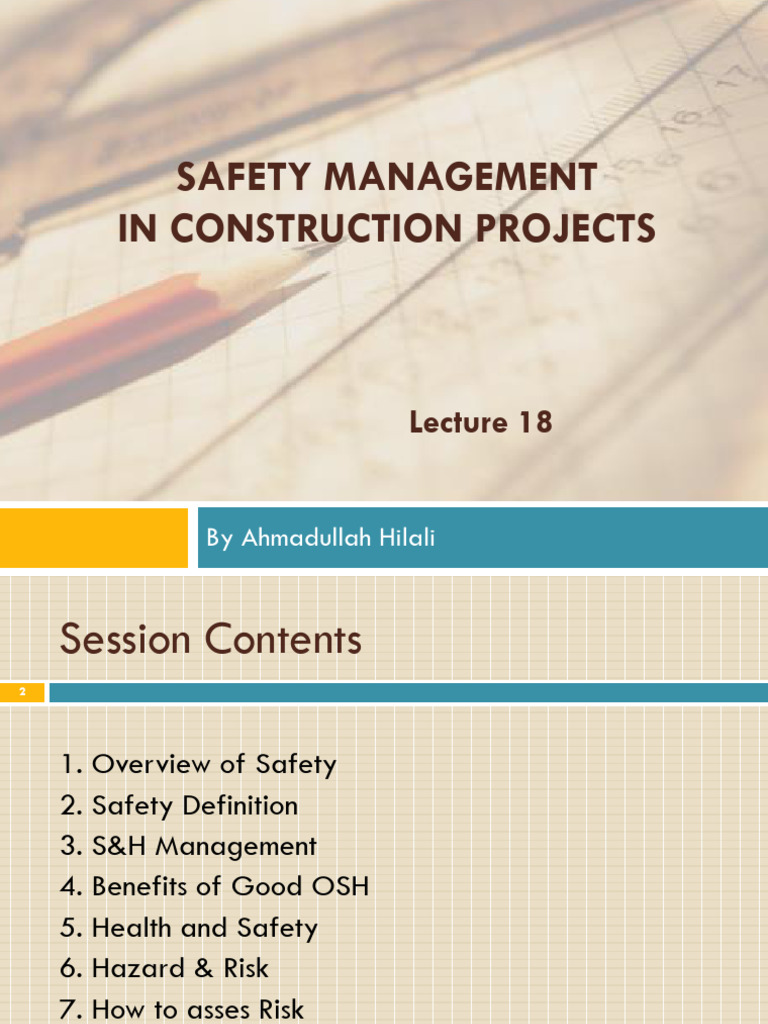 Lect.18 Safety Management | PDF | Risk | Occupational Safety And Health