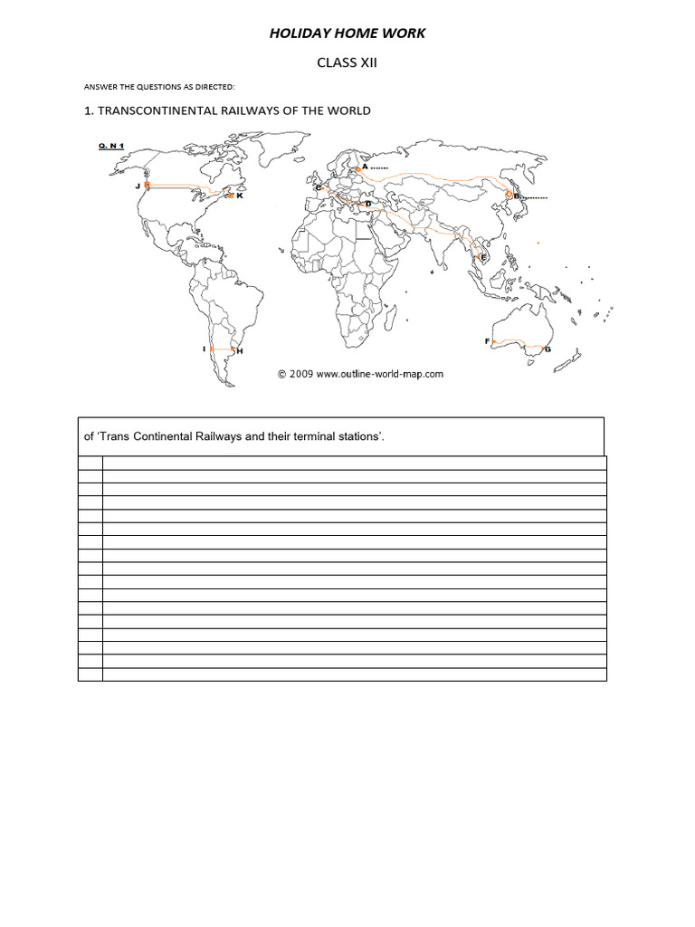 Geography Holiday Homework 2025-26 Xii d | PDF | Port | Population Growth