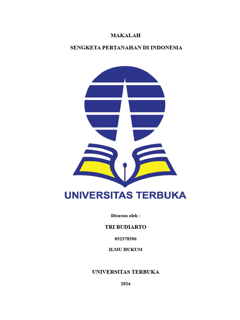 TUGAS MAKALAH SESI 3 Administrasi Pertanahan ( Sengketa Tanah) | PDF