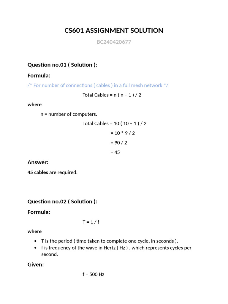 cs601 Assignment | PDF