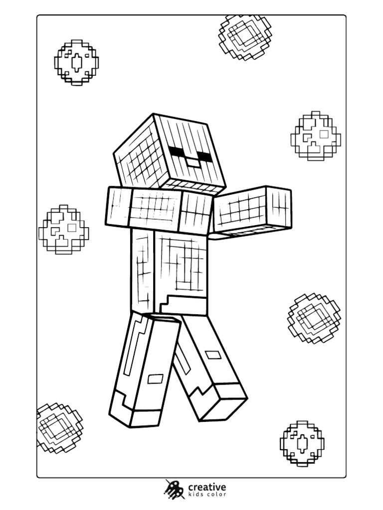 Minecraft Zombie Coloring Page | PDF