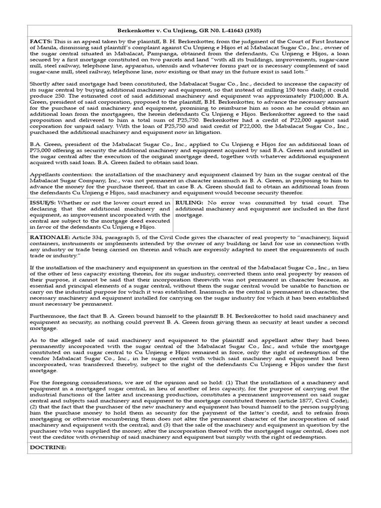 Property Law - Case Digests | PDF | Mortgage Law | Property