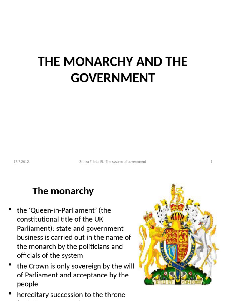 LECTURE 8 Monarchy & Government | PDF | Monarchy Of The United Kingdom ...