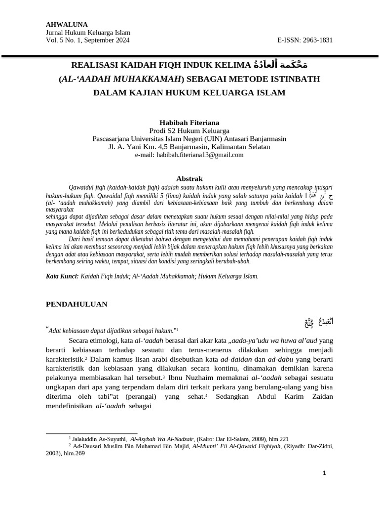 Kaidah+Fiqh Habibah | PDF