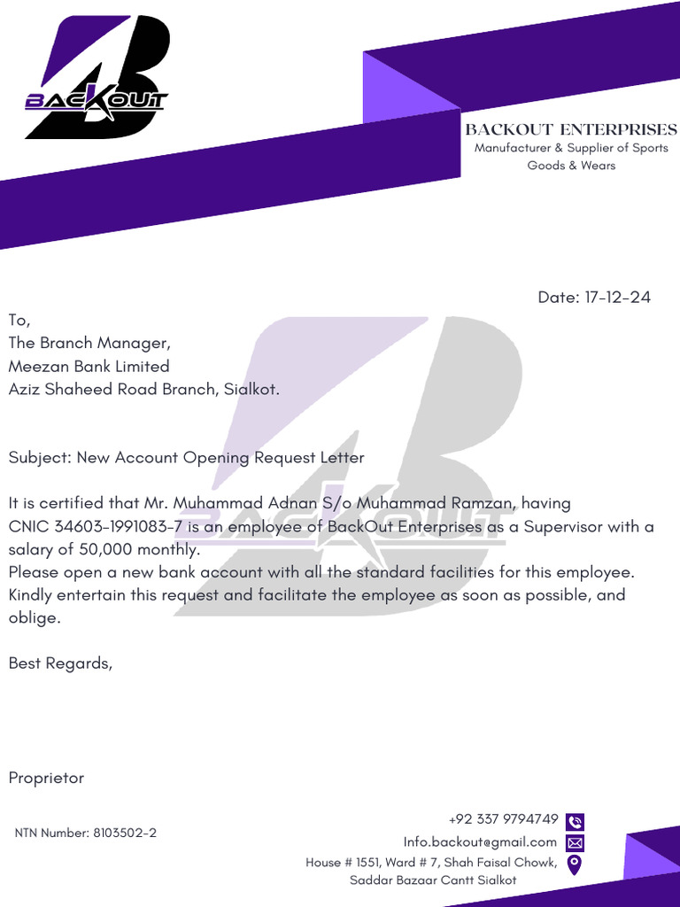 Adnan Salary Letter Pdf