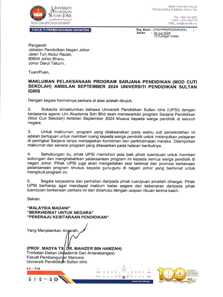 Surat KPD Jpn-Johor | PDF