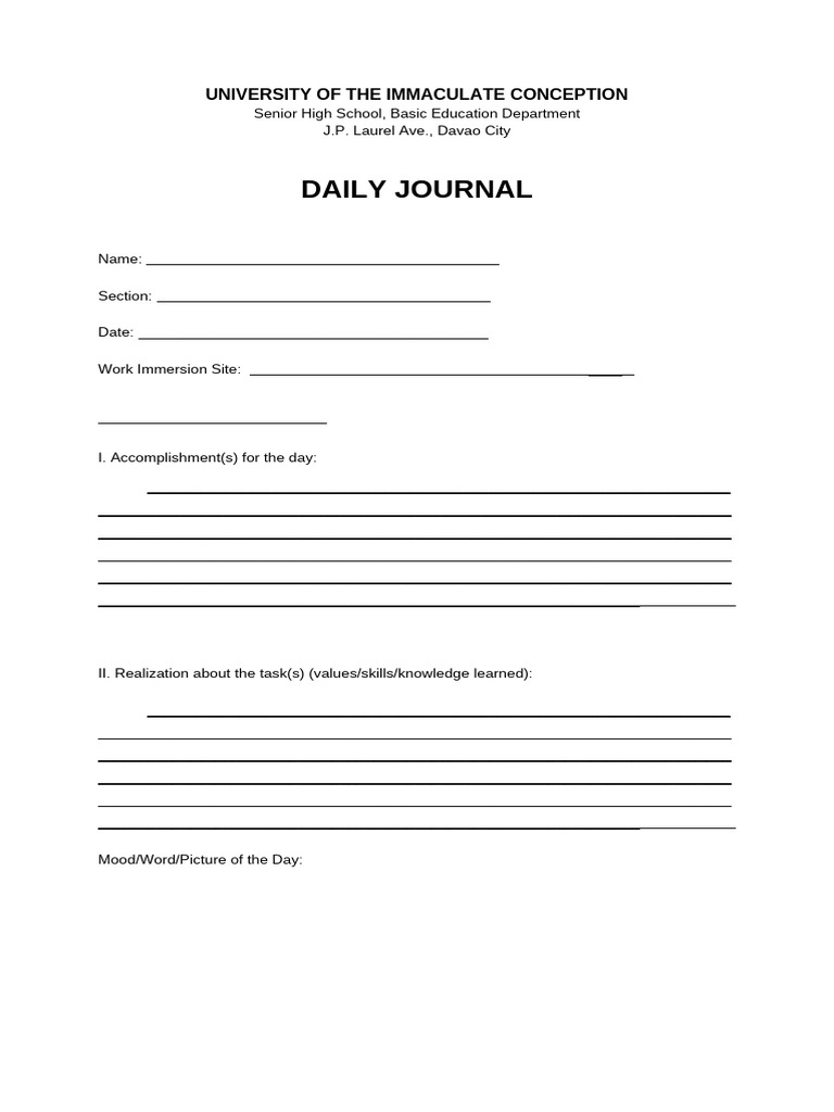 Template My Daily Journal | PDF | Learning | Cognition