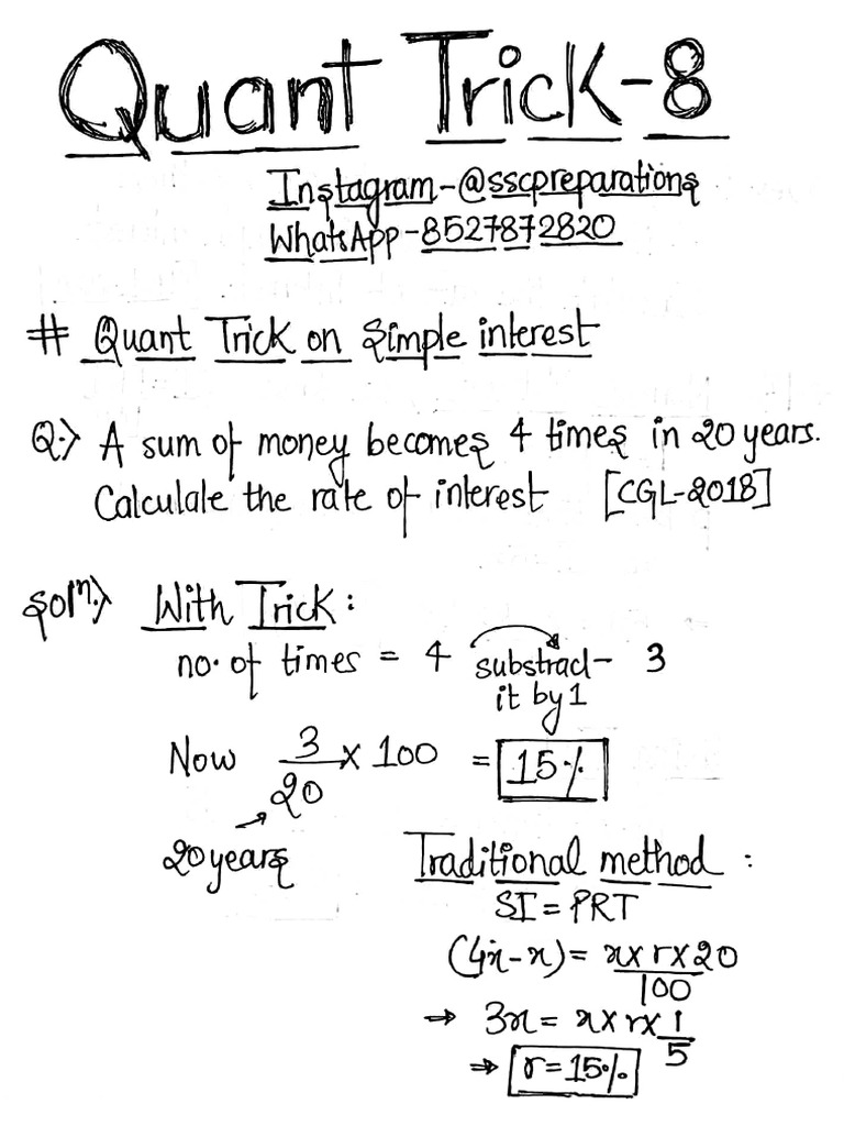 Quant Trick-8 | PDF