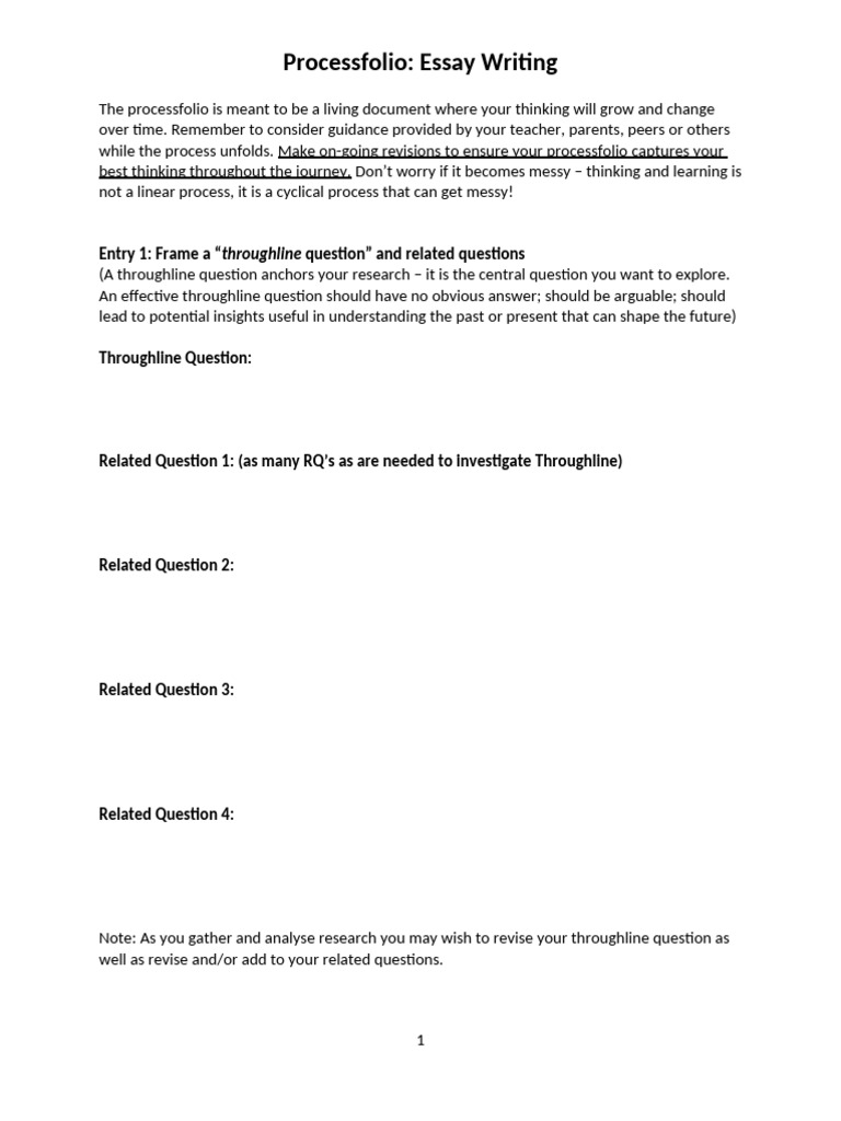 Processfolio-Essay Writing NEW | PDF | Argument | Cognition