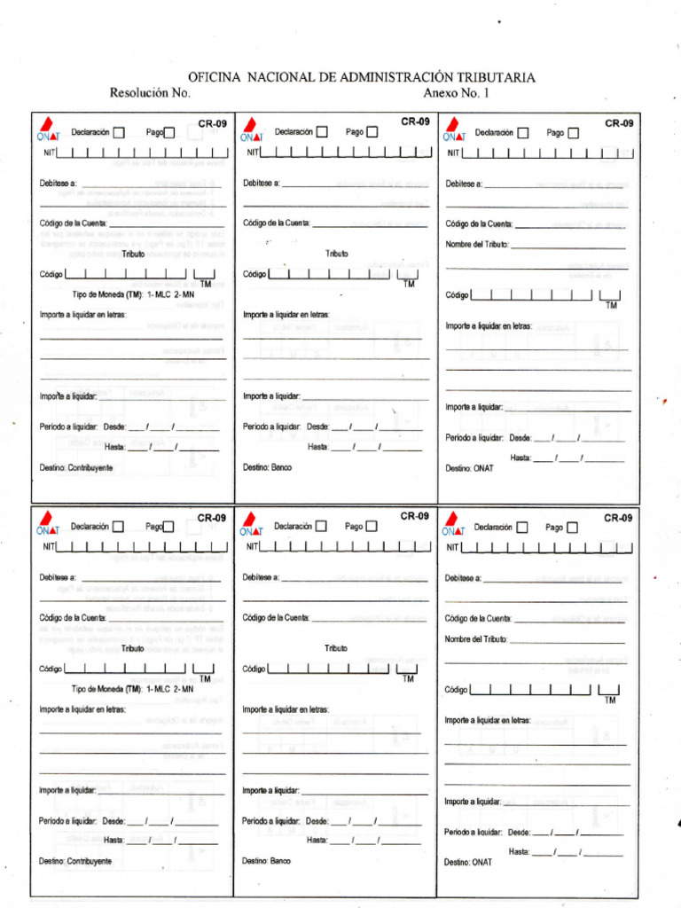 Anexo 1 Pago a La ONAT | PDF