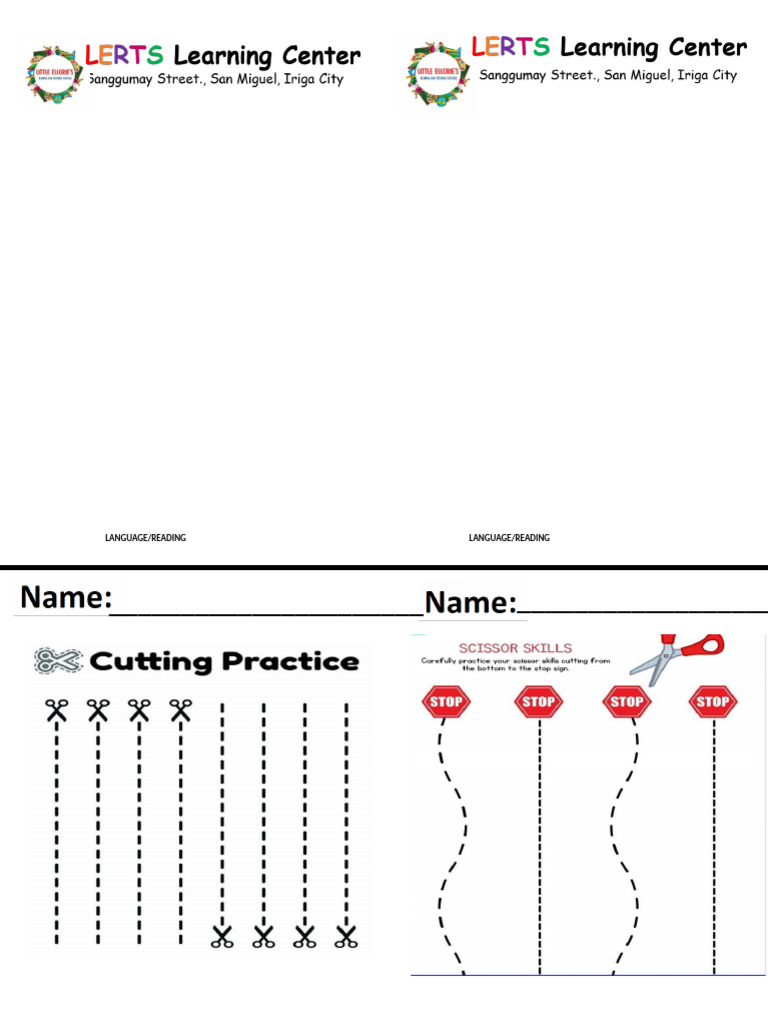 Cutting Activity | PDF