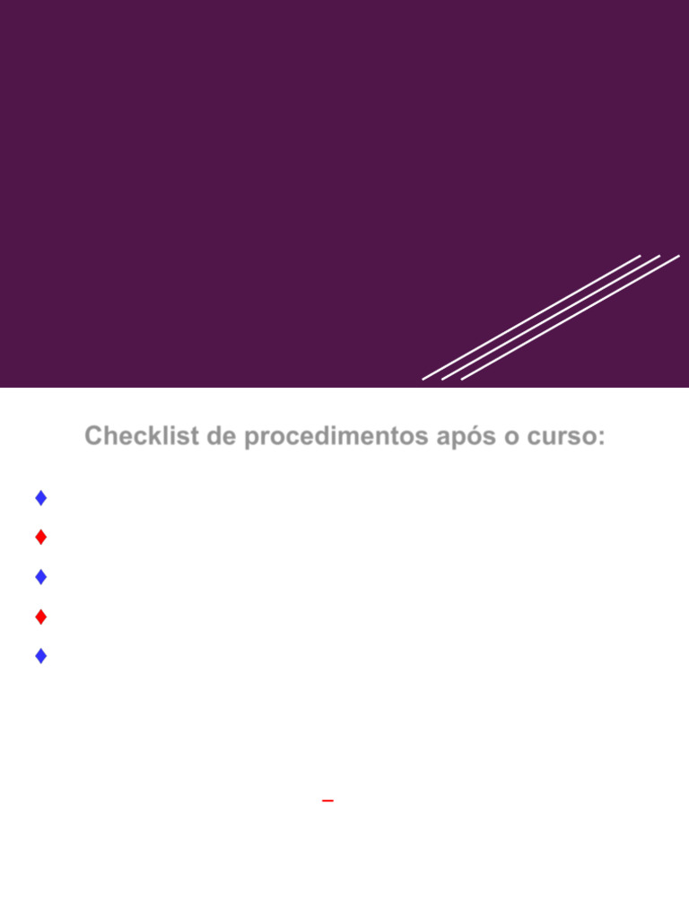 Checklist de Procedimentos - Pós Curso | PDF | Descentralização