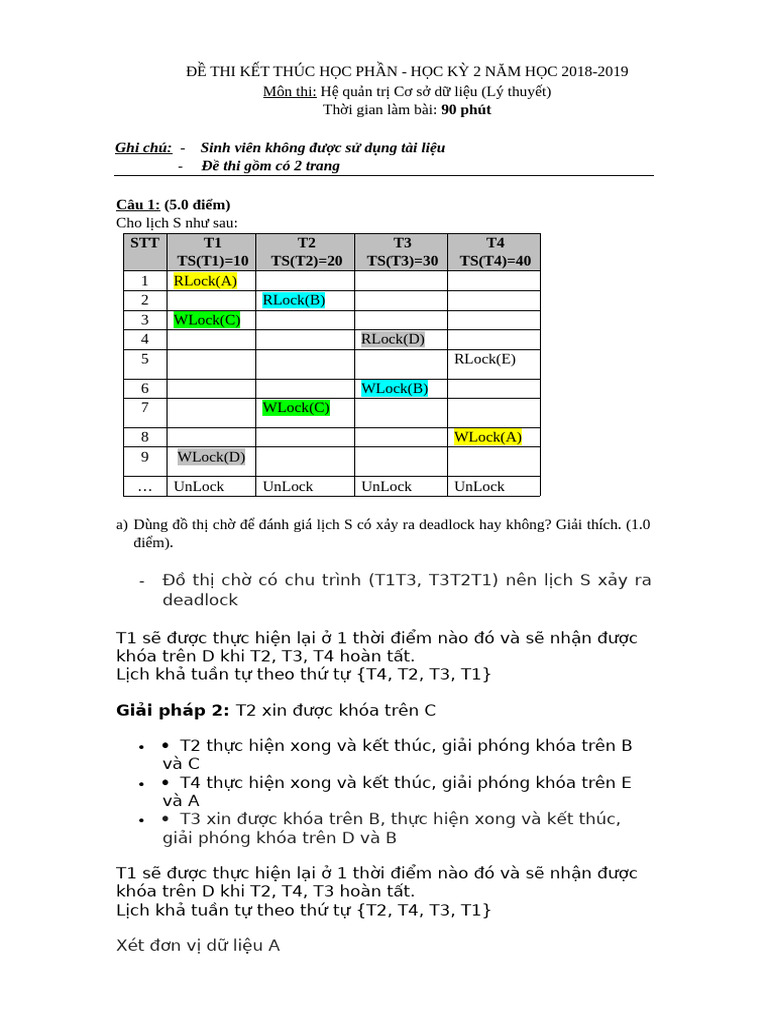 (HQTCSDL) HK2:18 - 19 | PDF