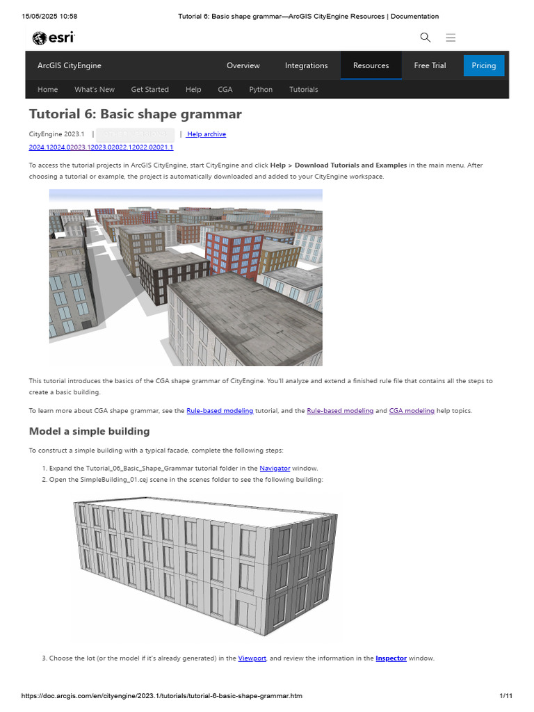 Tutorial 6 - Basic Shape grammar-ArcGIS CityEngine Resources - Documentation | PDF