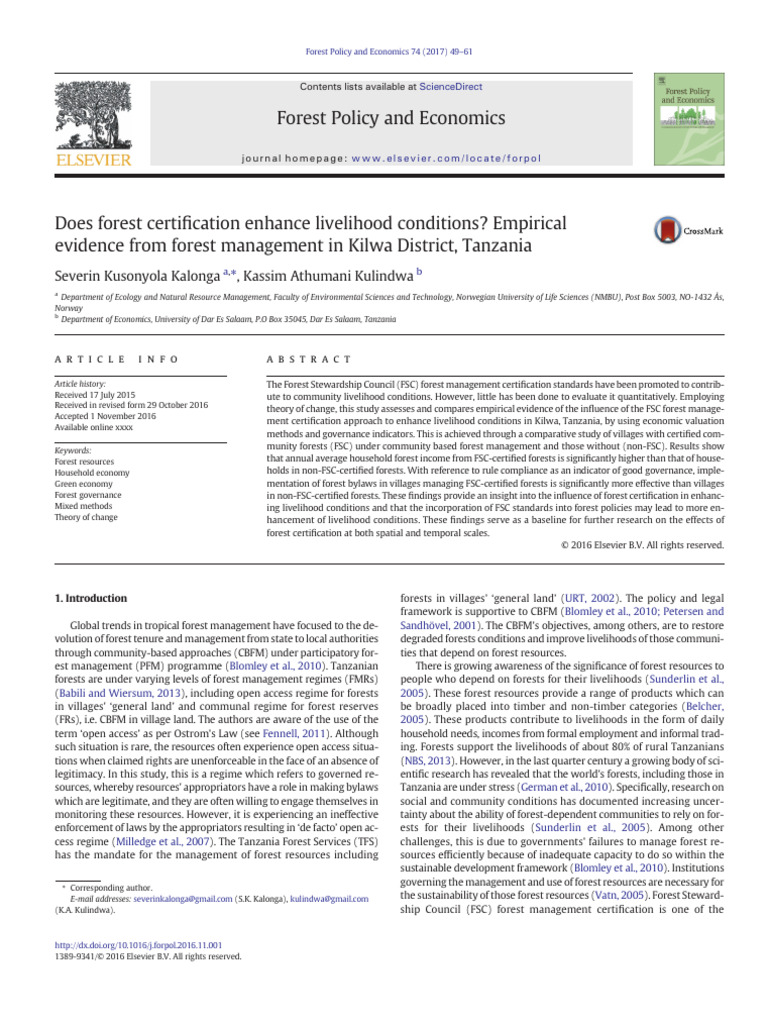 Impact of Forest Certifications | PDF | Forest Stewardship Council ...