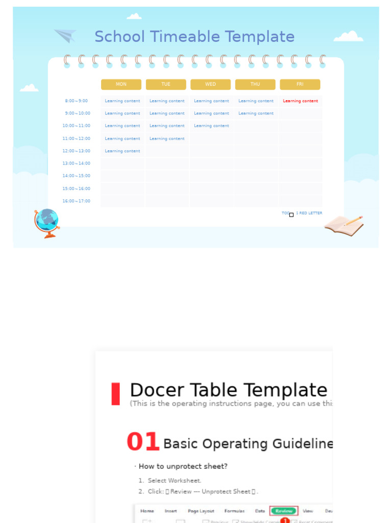 School Timetable Template Instructions | PDF | Computing | Software