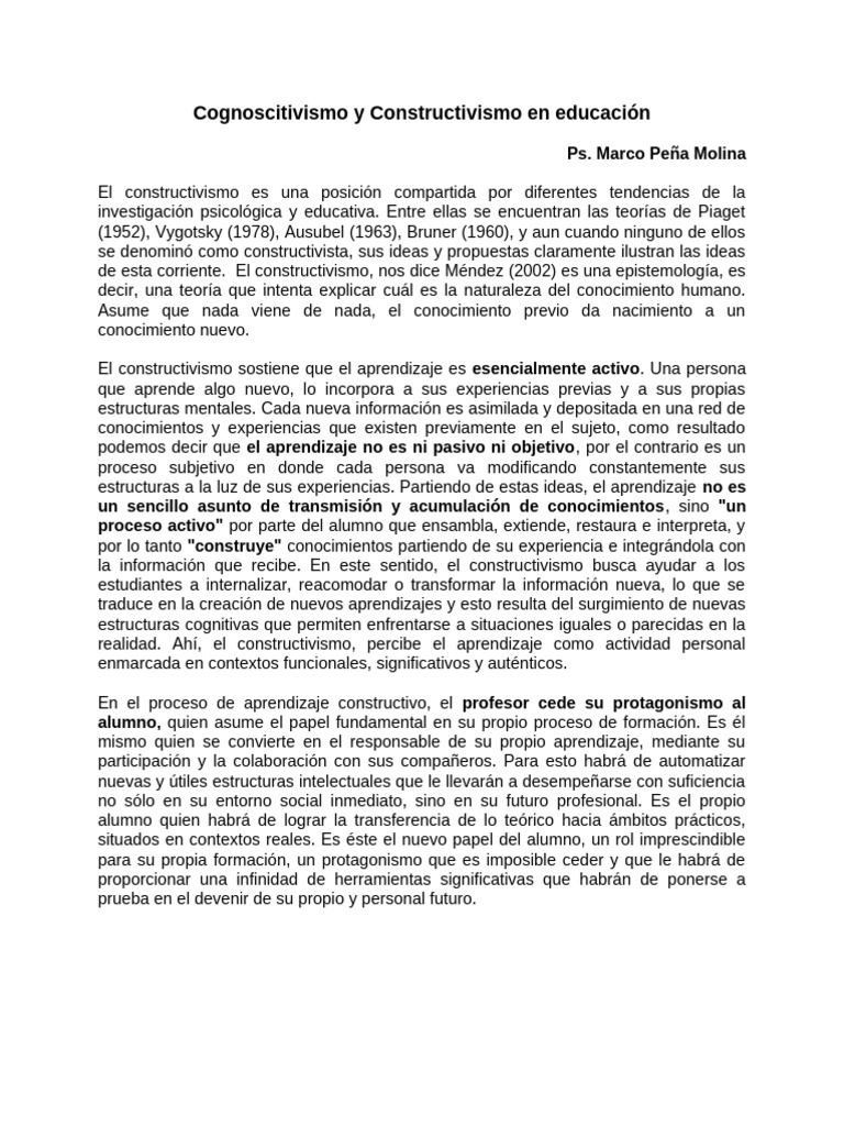 04 Constructivismo, Ausubel | PDF | Constructivismo (filosofía de la ...