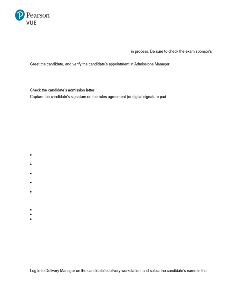 Candidate Check-in Checklist | PDF