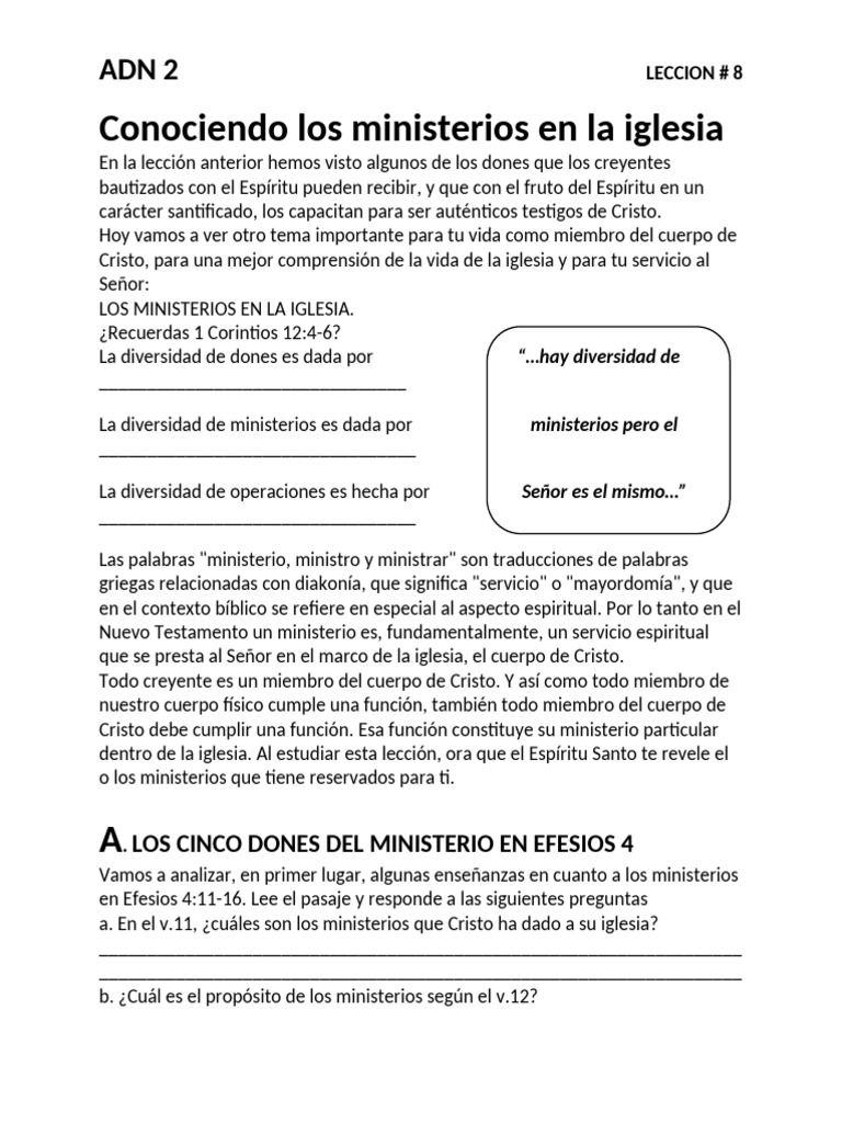 Leccion 8 | PDF | Cristo (título) | Iglesia cristiana