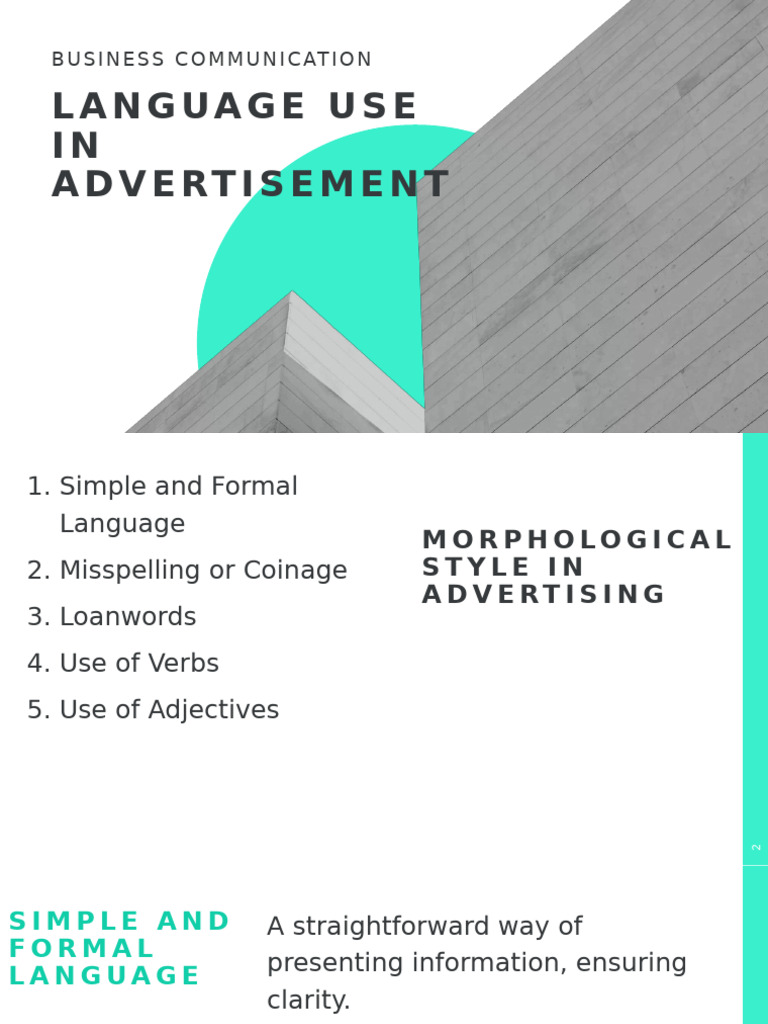Language in Advertisement | PDF | Brand | Linguistics