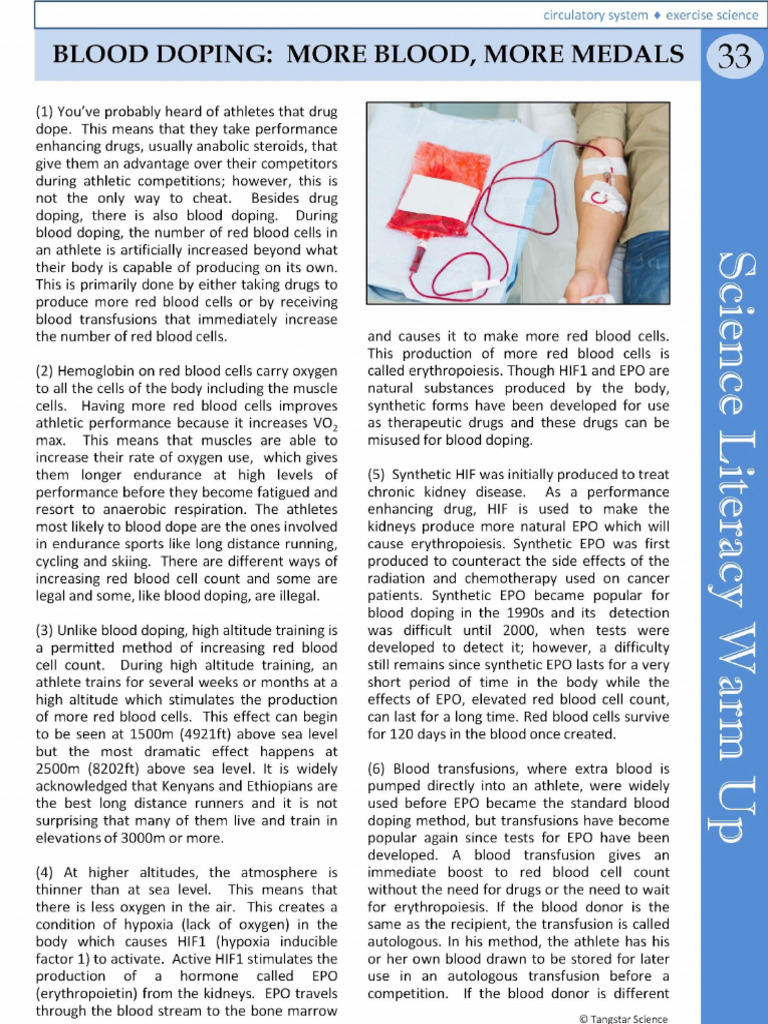 Blood Doping Article | PDF