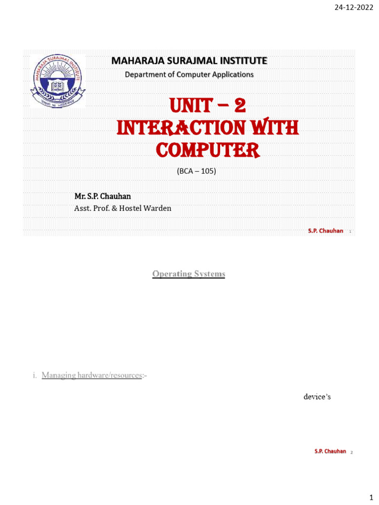 FIT Unit 2 Operating Systems | PDF | Process (Computing) | Operating System