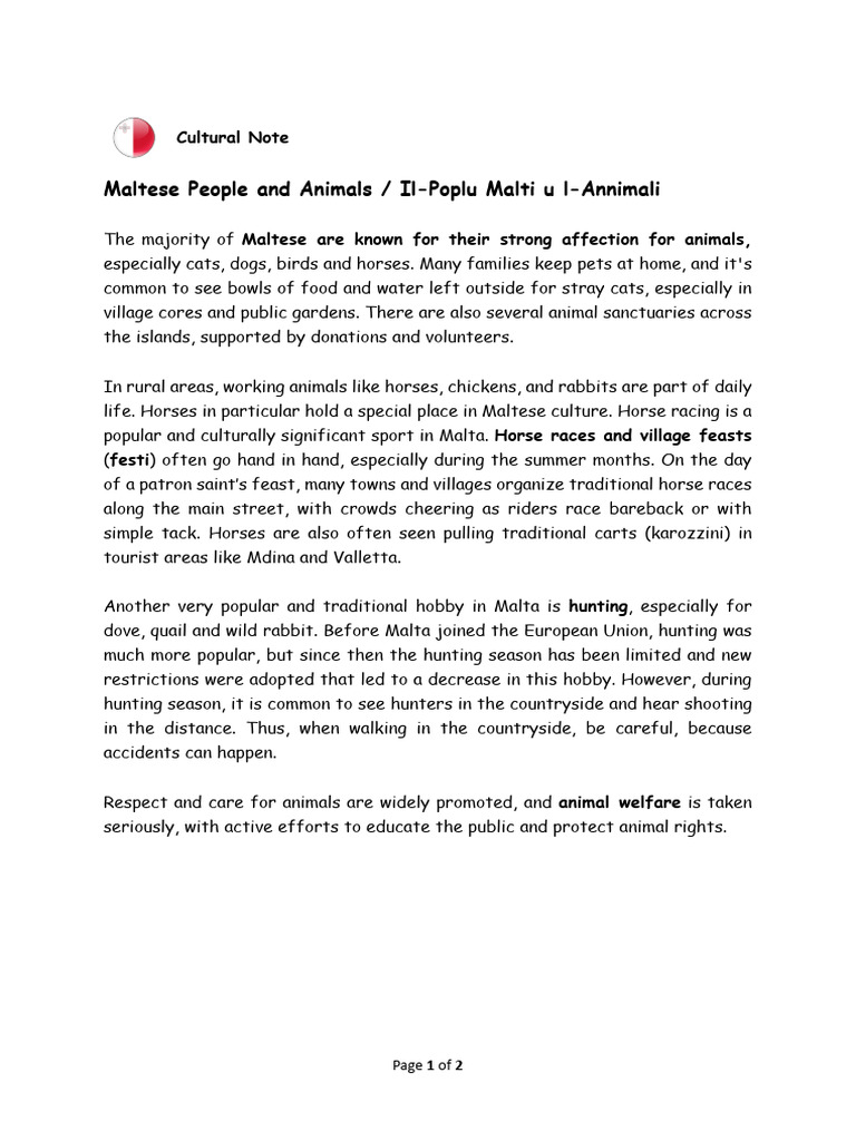 06C.Maltese People and Animals | PDF