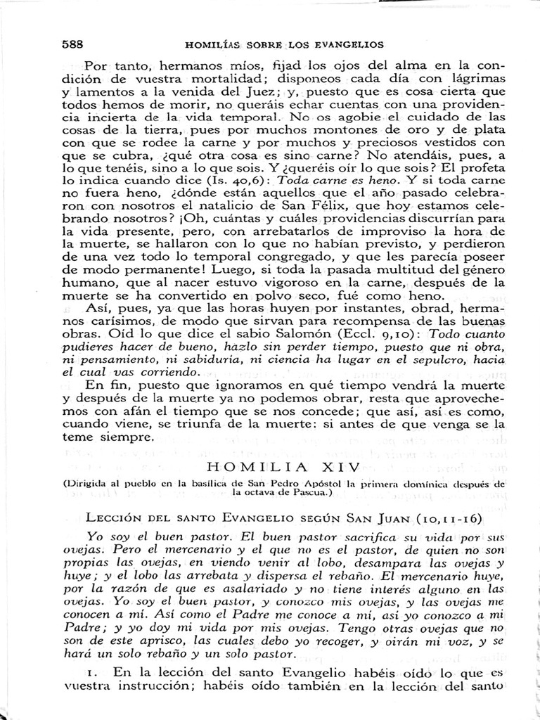 Gregorio Magno, Homilía 14 | PDF | Amor | Creencia religiosa y doctrina