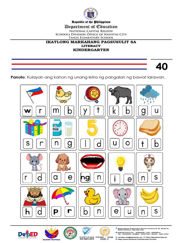 3rd Quarter Assessment LITERACY | PDF