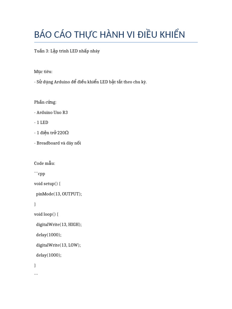 Baocao Thuchanh Vidieukhien | PDF