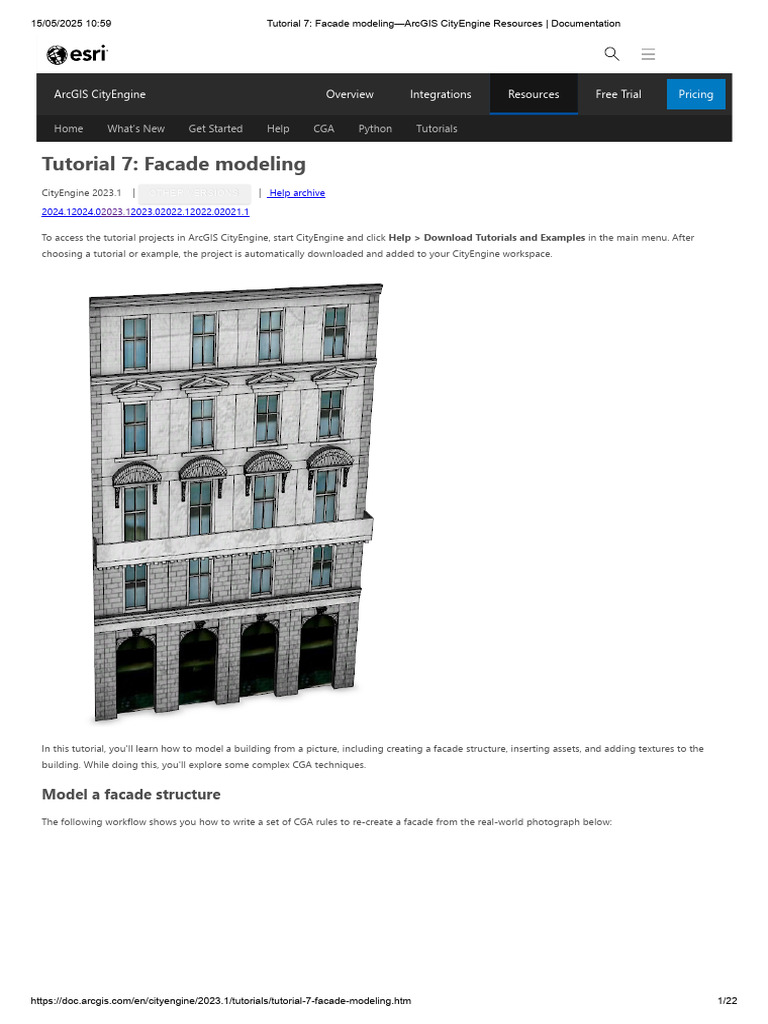 Tutorial 7_ Facade modeling—ArcGIS CityEngine Resources _ Documentation ...