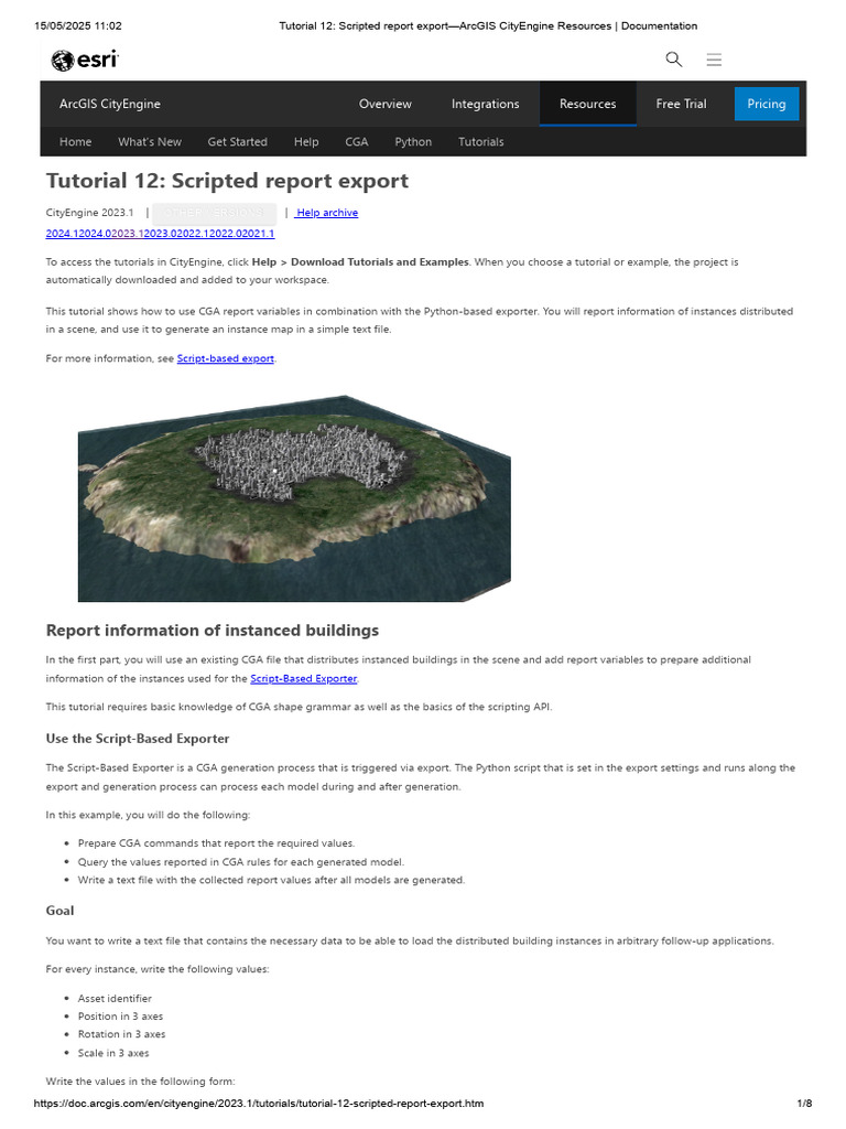 Tutorial 12 - Scripted Report Export-ArcGIS CityEngine Resources - Documentation | PDF ...