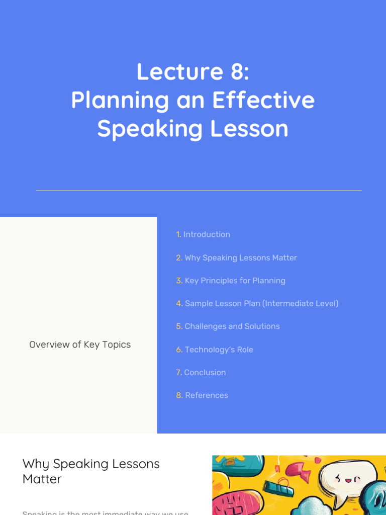 Lecture 8- Planning an Effective Speaking Lesson | PDF | Lesson Plan ...