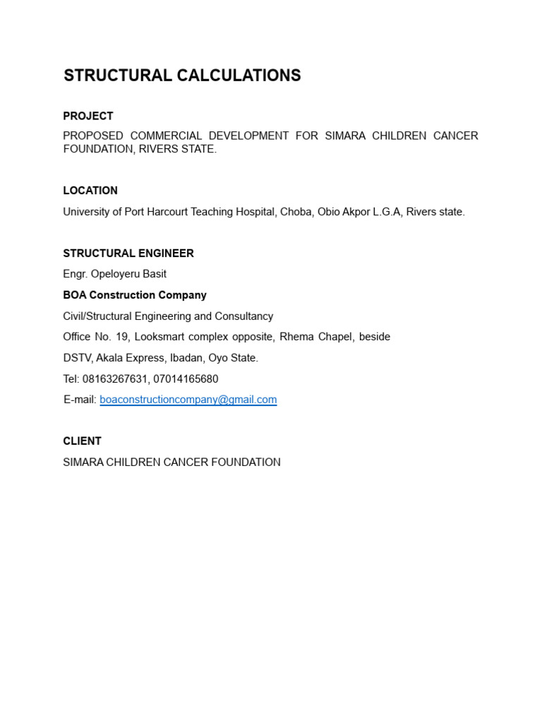 Simara Calculation Sheet | PDF | Concrete | Foundation (Engineering)