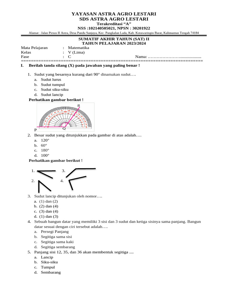 SOAL SAT MTK 2024 | PDF