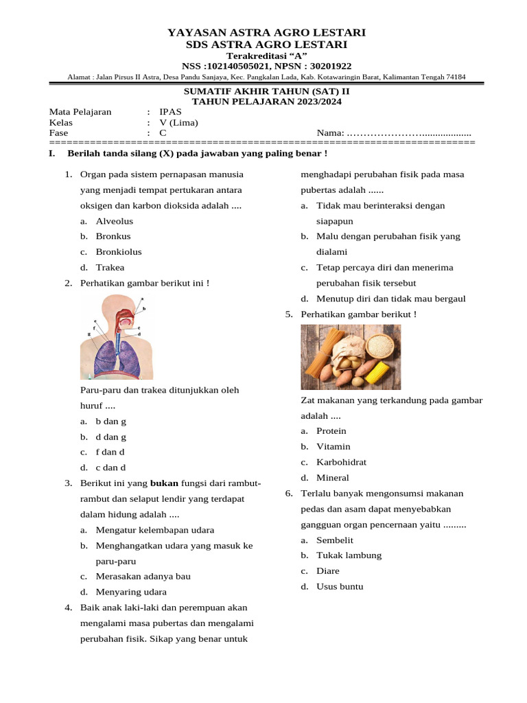 Soal Sat Ipas 2024 | PDF