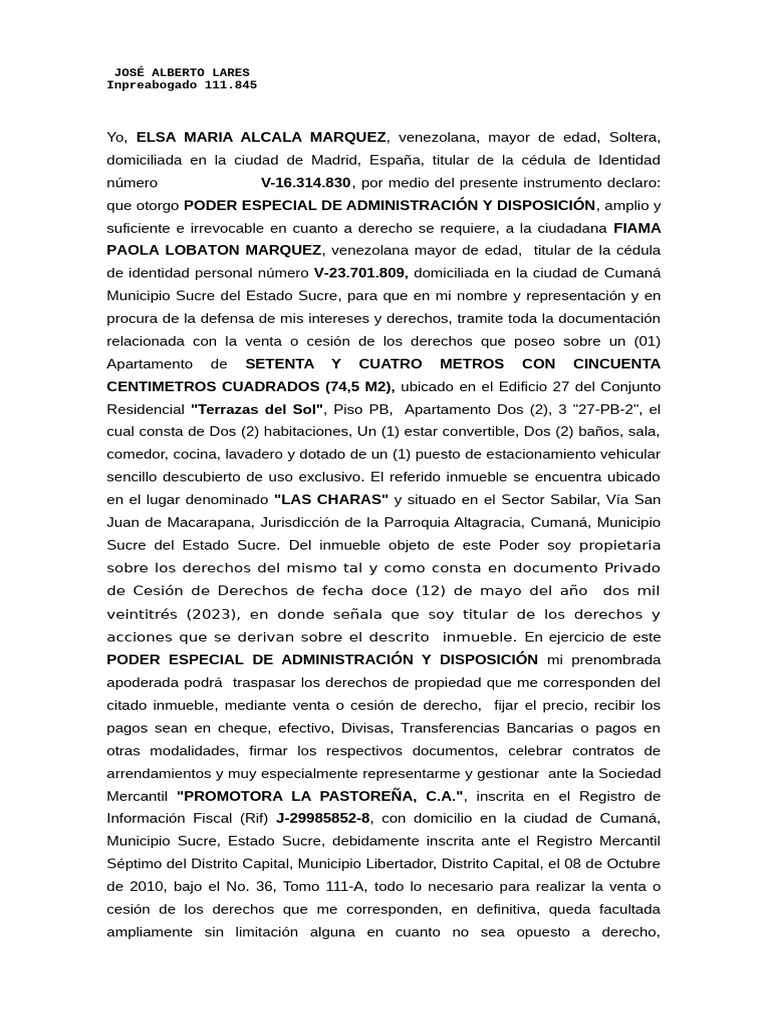 Poder Especial Consulado Madrid | PDF