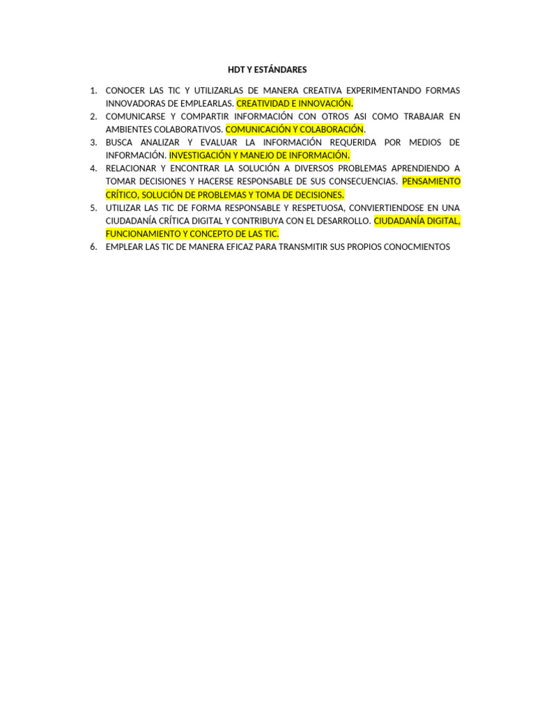 Hdt y Estándares | PDF