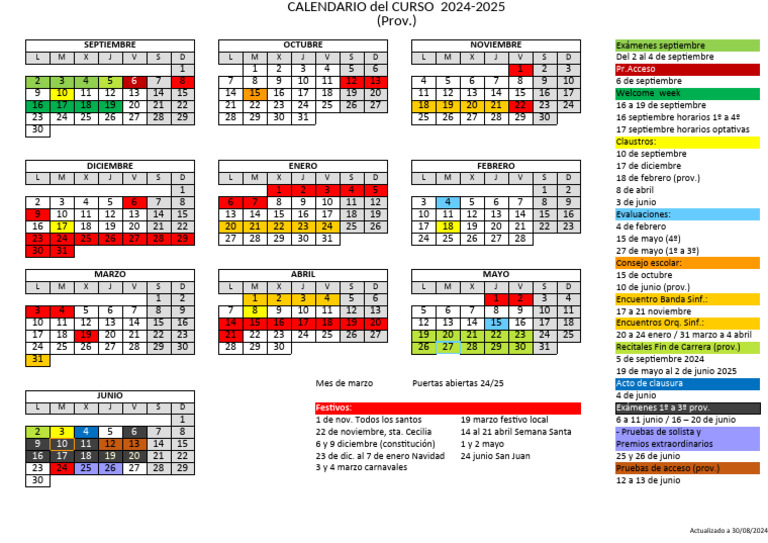 Calendario 24-25 Prov | PDF