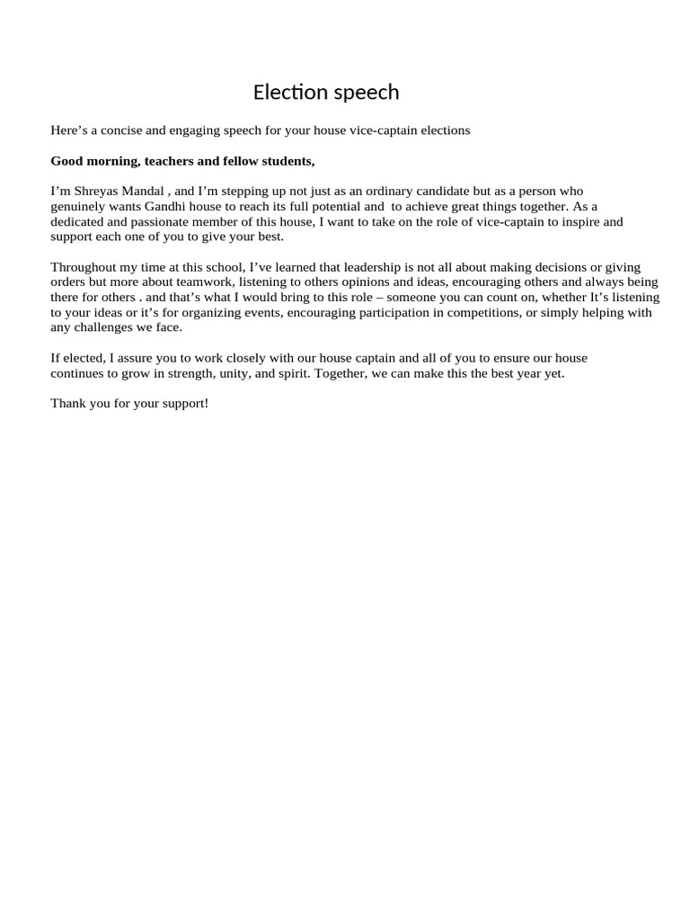 Election Speech | PDF