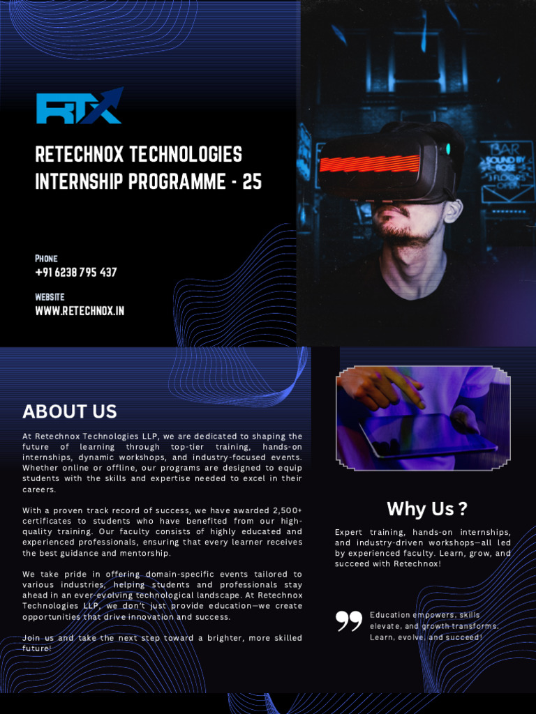 Internship Brochure 2025 (Retechnox) - 1 | PDF | Virtual Reality