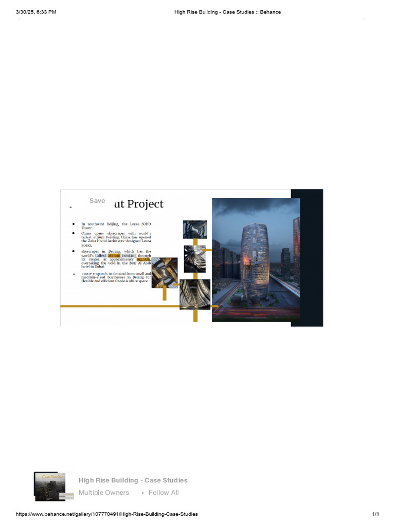 High Rise Building - Case Studies - Behance | PDF