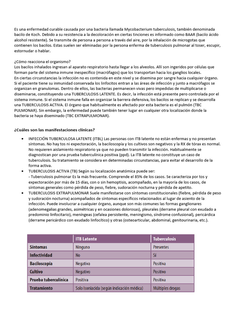 Tuberculosis 1 | PDF | Tuberculosis | Sistema inmune
