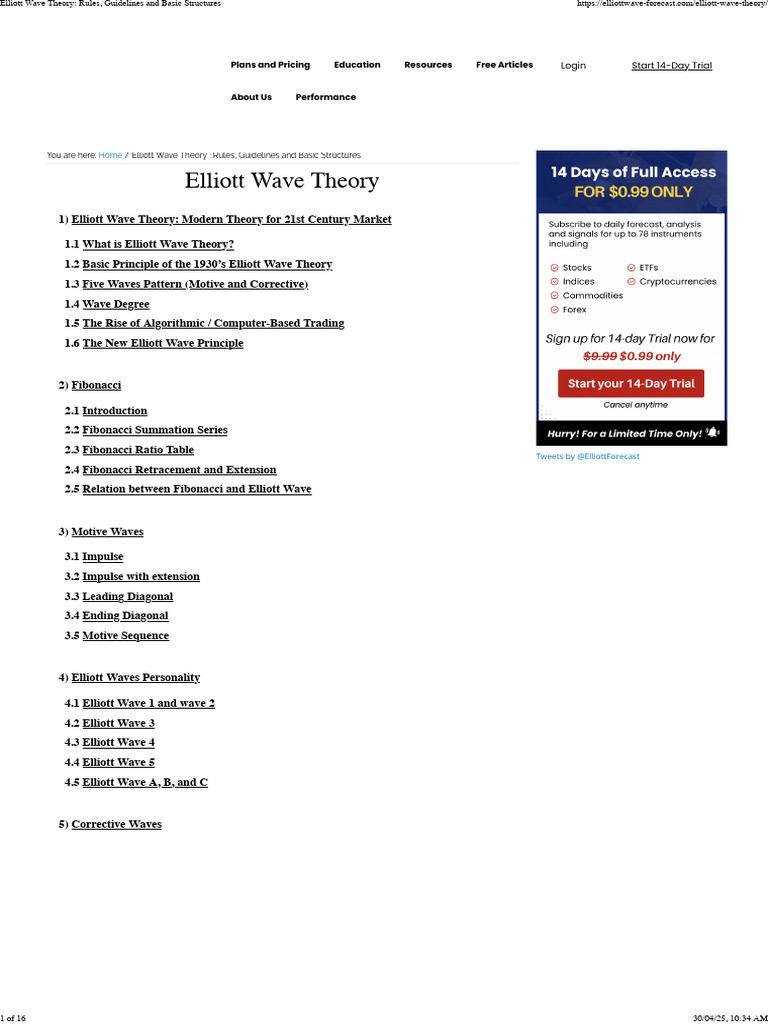 Elliott Wave Theory_ Rules, Guidelines and Basic Structures | PDF | Financial Markets | Investing