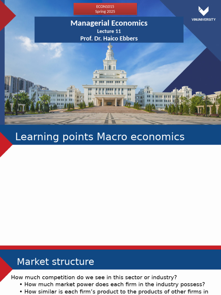 Student Version Lecture 11 Managerial Economics Market Structures | PDF ...