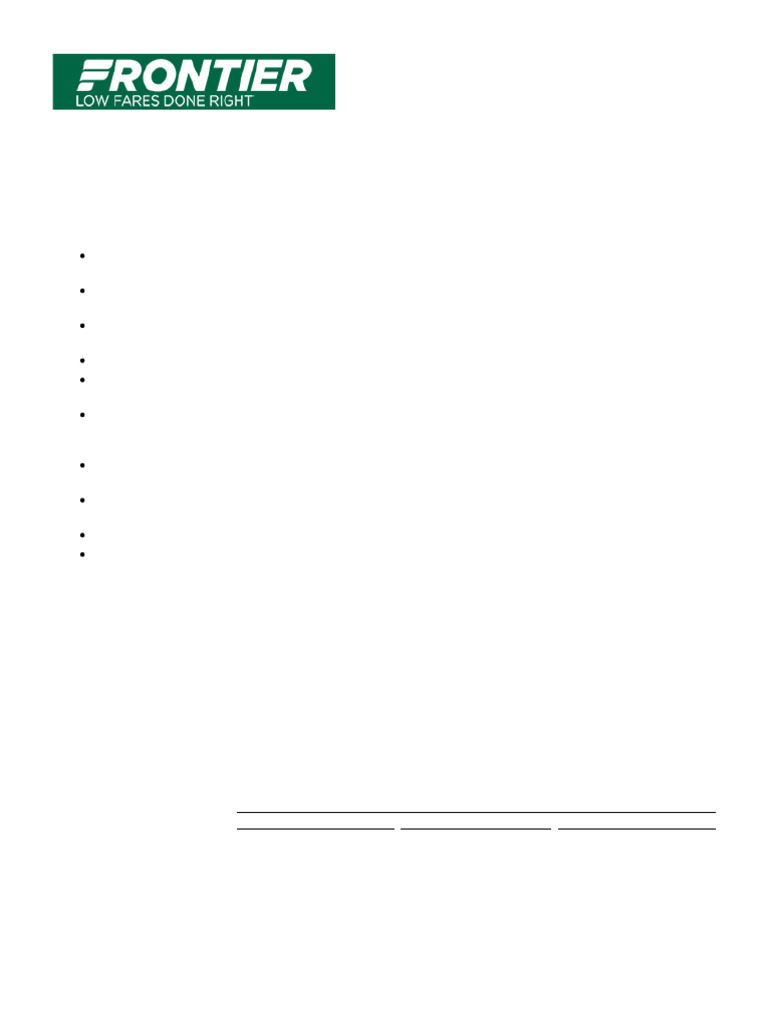 Frontier 2022 Financial Results | PDF | Earnings Per Share | Business