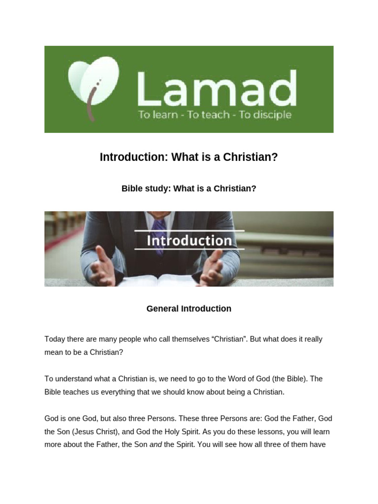 What Is A Christian - Introduction | PDF