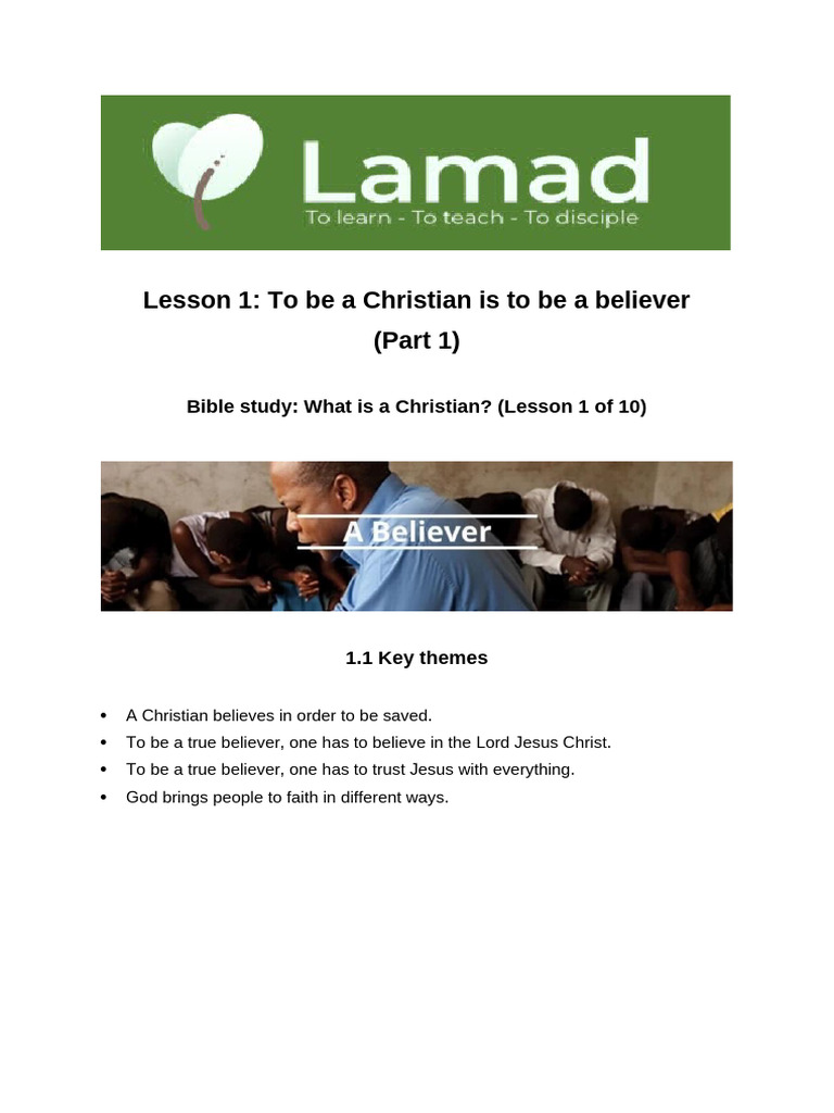 What Is A Christian 1 - A Believer - Part 1 | PDF | Jesus | Paul The ...