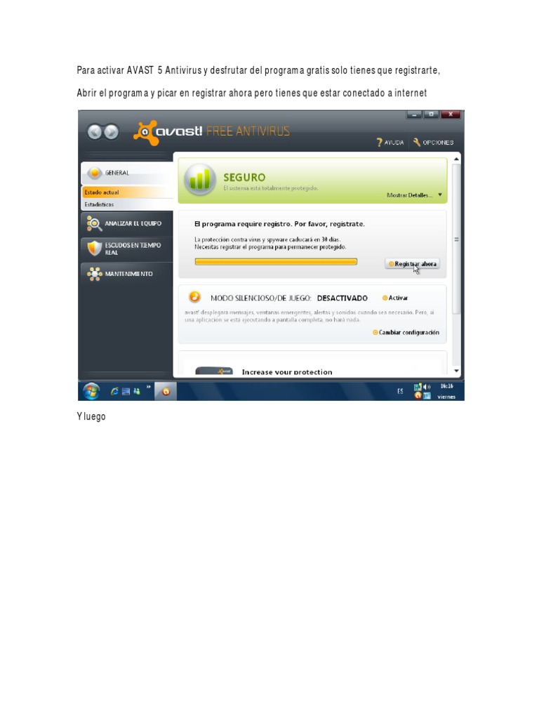 Para Activar AVAST 5 | PDF