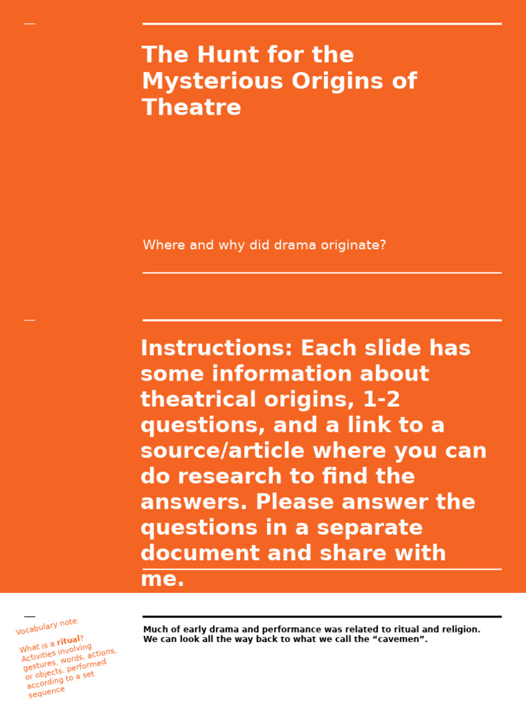 Origins of Theatre: Rituals and Drama | PDF